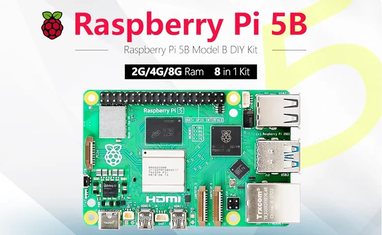 Raspberry Pi 5B Model B 4GB 8GB RAM DIY Kit+with Transparent Case+Pi ...