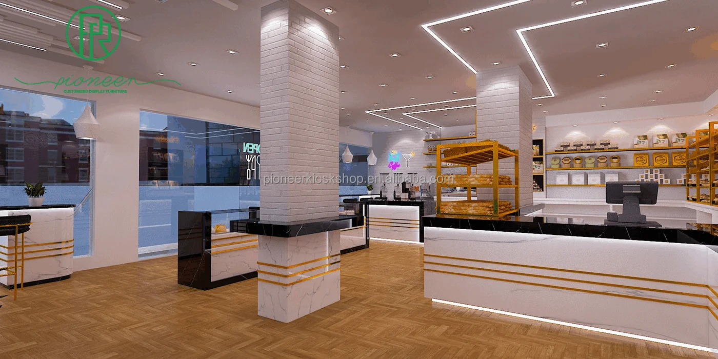 Modern Pastry Shop Cake Showcase Display Bakery Store Interior Design ...