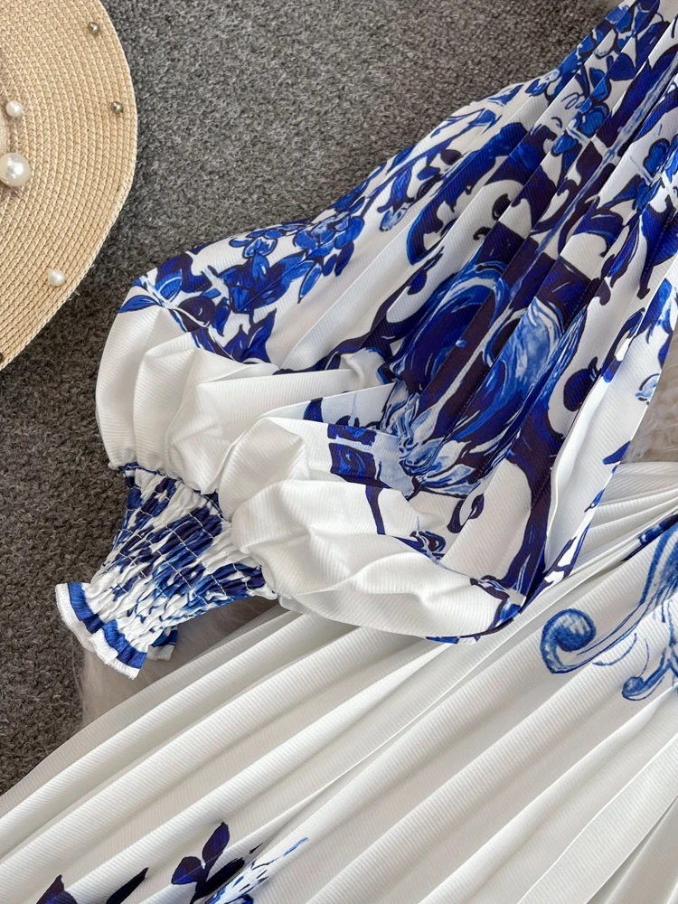 Wholesale 2024 Spring Elegance Lantern Sleeves Round Neck Waist ...