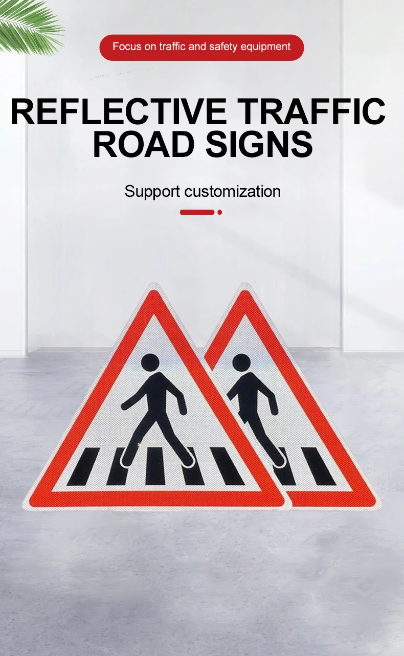 High Strength Reflective Pedestrian Warning Sign Outdoor Waterproof And ...