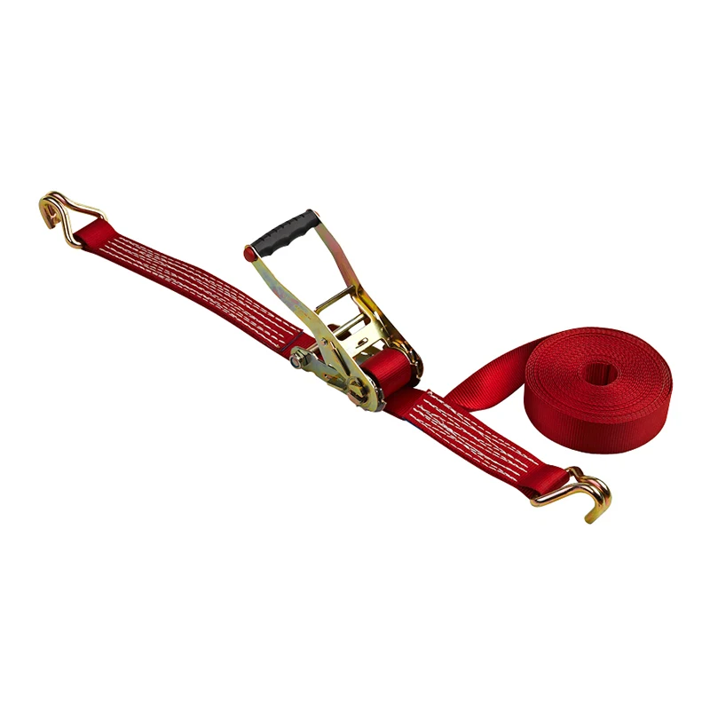 2 Inch 3000kg 8m Length Double J Hook PES Ratchet Strap with Finger ...