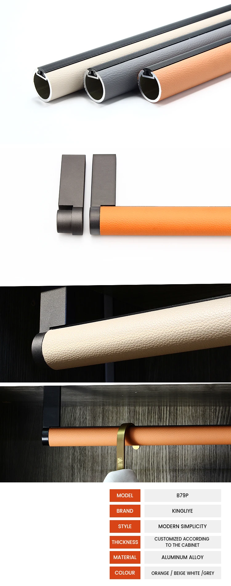 F1043 Top Mounted Wardrobe Rail Bracket End Support Holder for Wardrobe ...