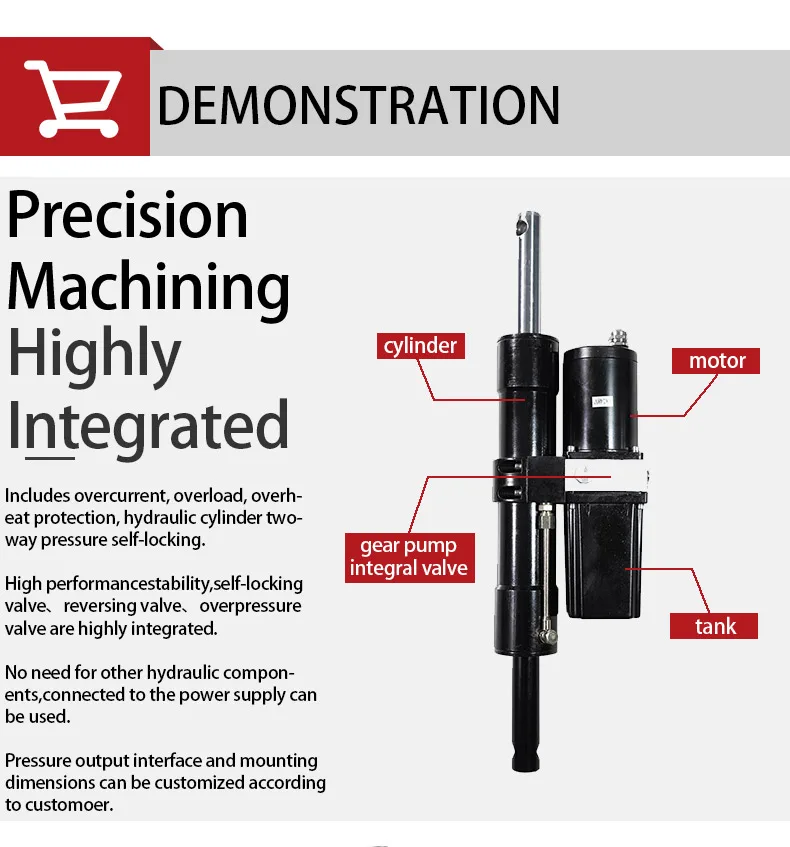 1.5T Electric Hydraulic Push Pull Rod - Red Planet Actuator
