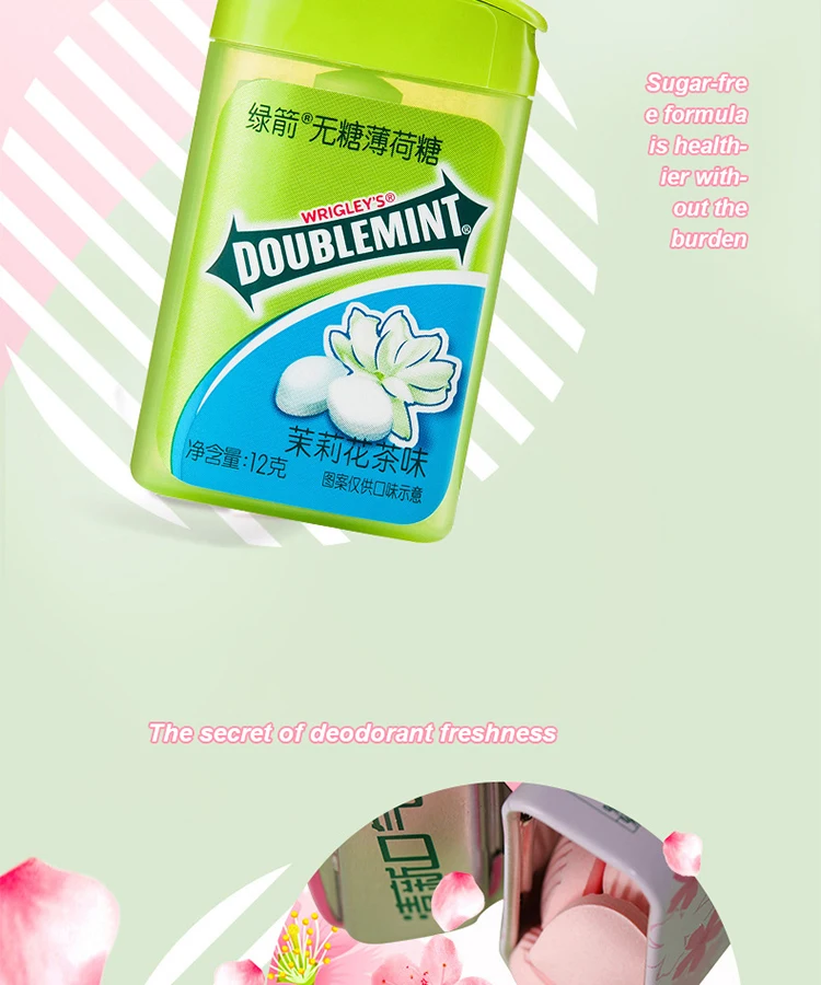 Chinese Chewing Gum Sugar Free Chewing Gum 27g Floral Mints Mint ...