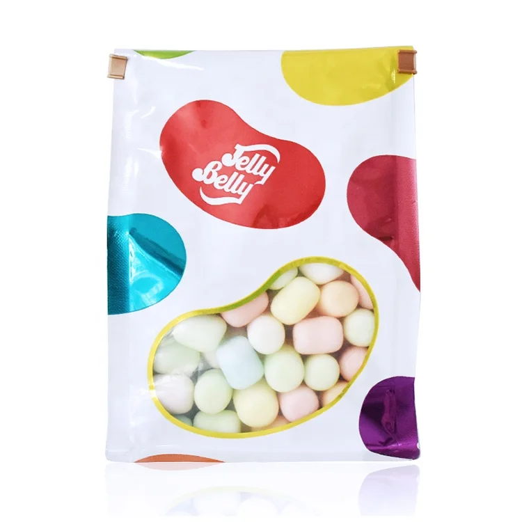Custom Flat Bottom Soft Sweets Gummies Jelly Beans Candy Packaging ...