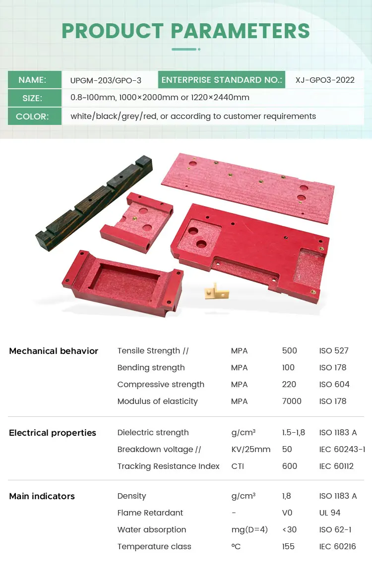 GPO-3 Flame Resistant Sheets for High Voltage Insulation