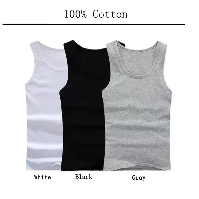 Cheap Price Training Gym Cotton Singlets For Men Sleeveless Vest Solid