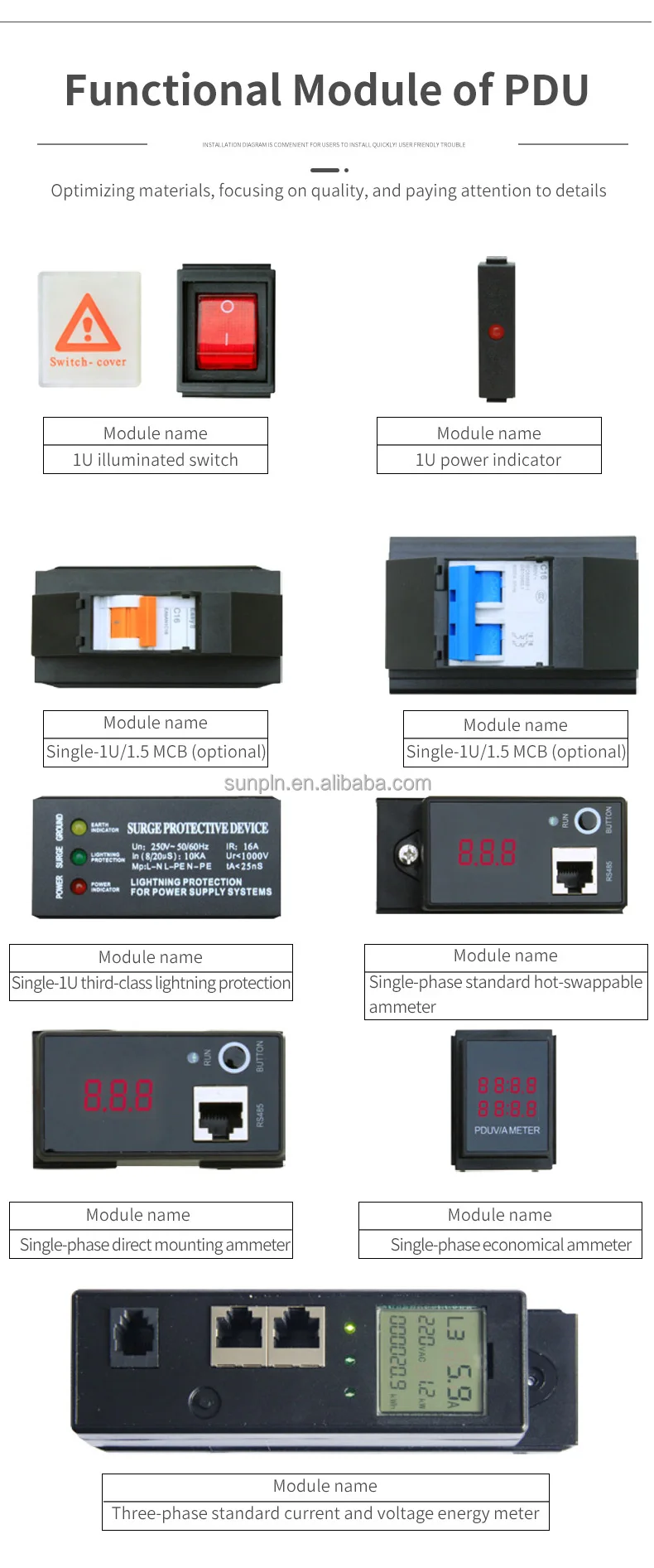 Customized Power Distribution Unit Server Rack Accessories PDU Data Center Standards Universal ...