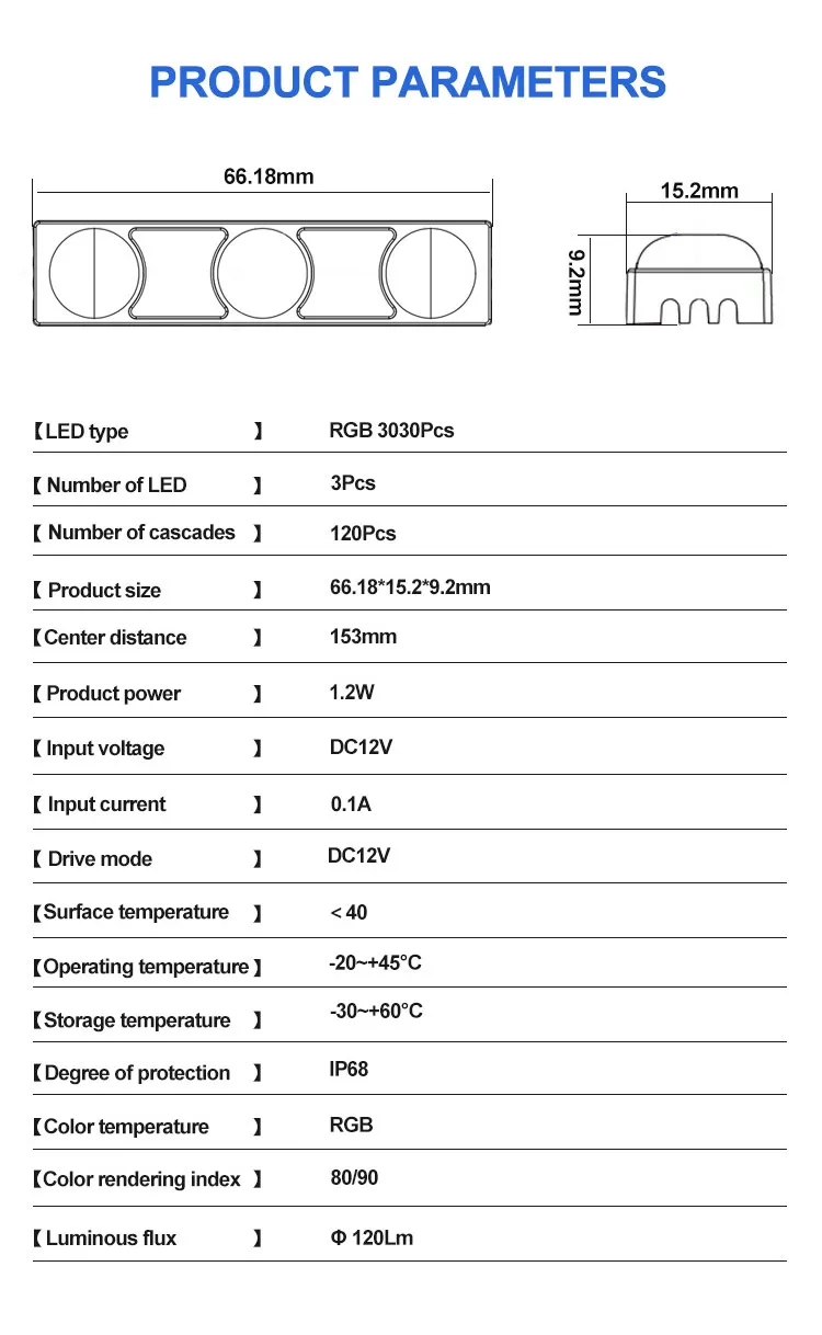 Rgb Full Color 1.2w 12v Control Outdoors Ip68 Waterproof 3030 3led Smd ...