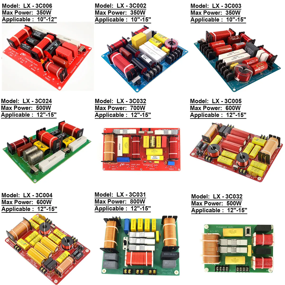3 Way Speaker Crossover - 350W Pro Audio Protection Horn