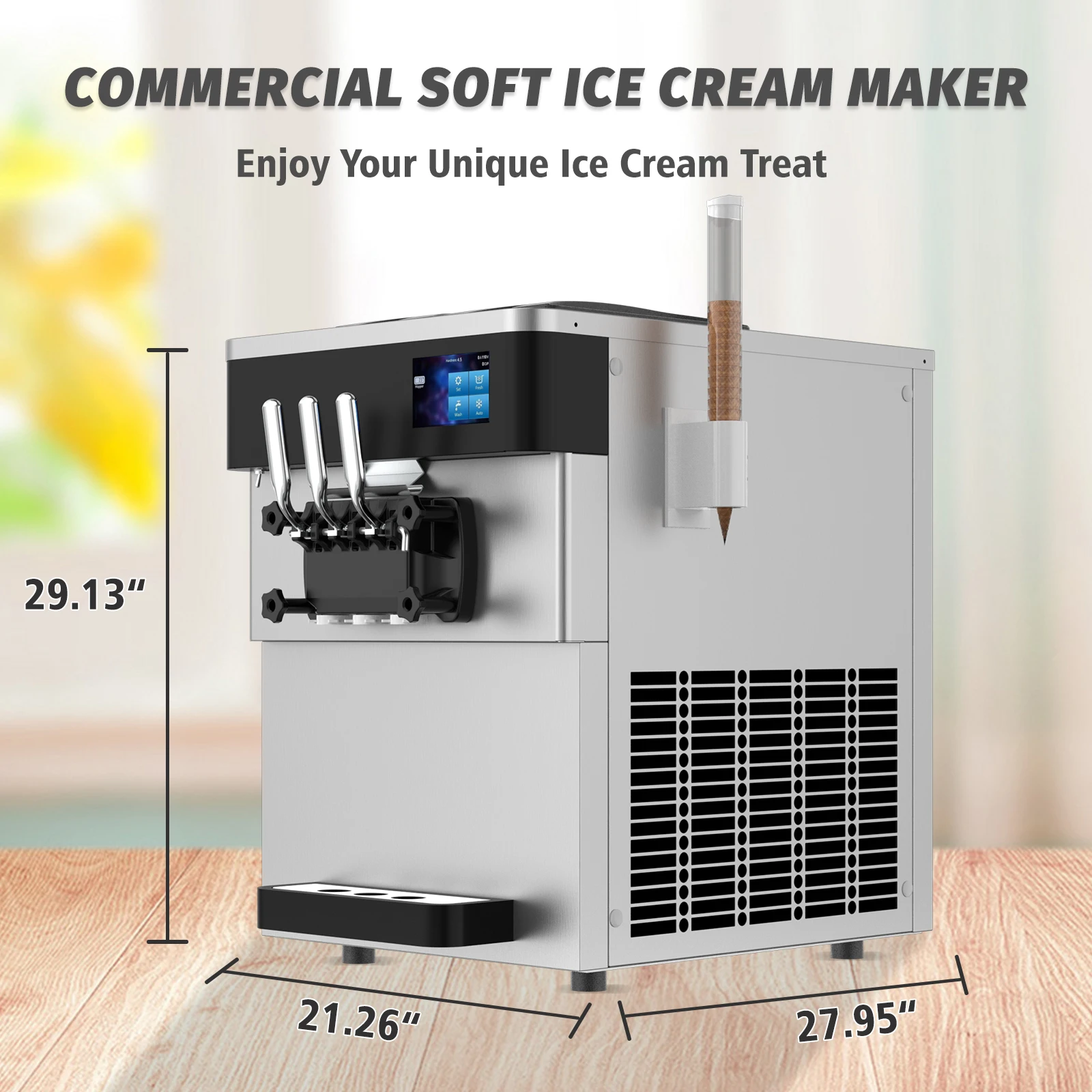 Spelor Soft Ice Cream Machine - Self Cleaning & Efficient