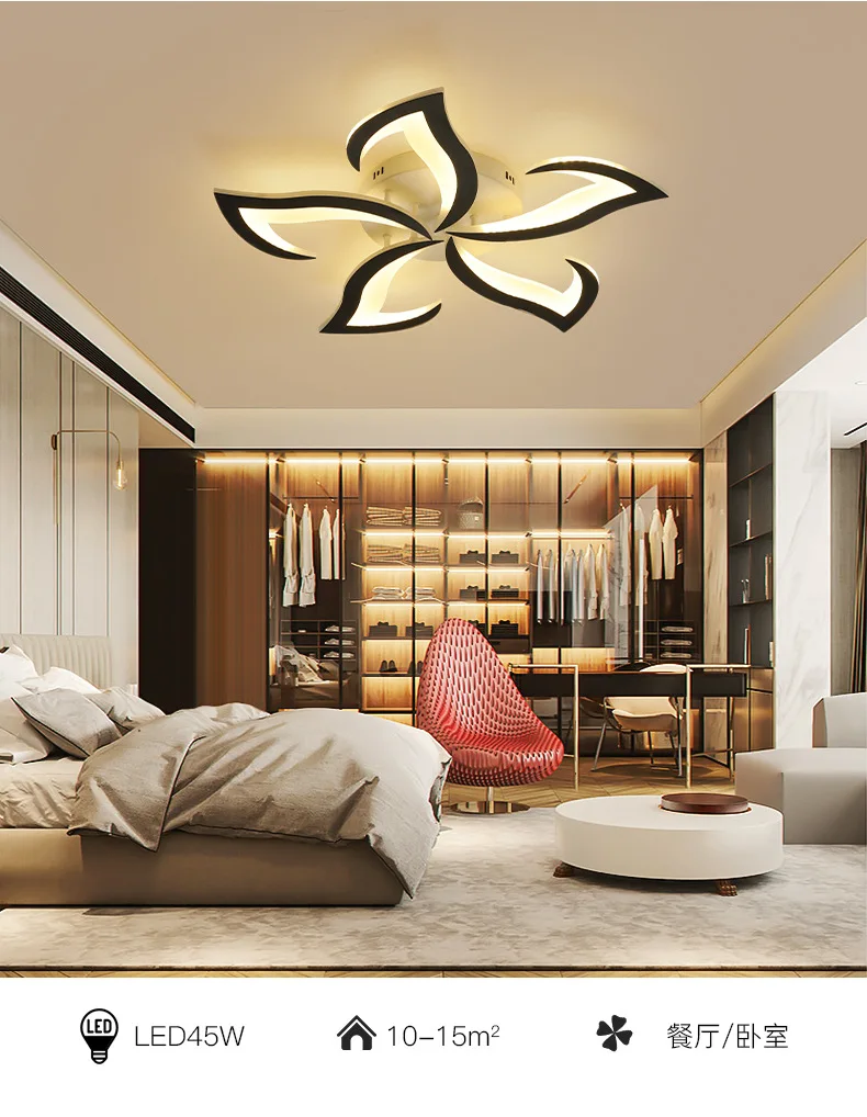 Modern Led Adjustable Flower Shaped Ceiling Light With Remote Control ...