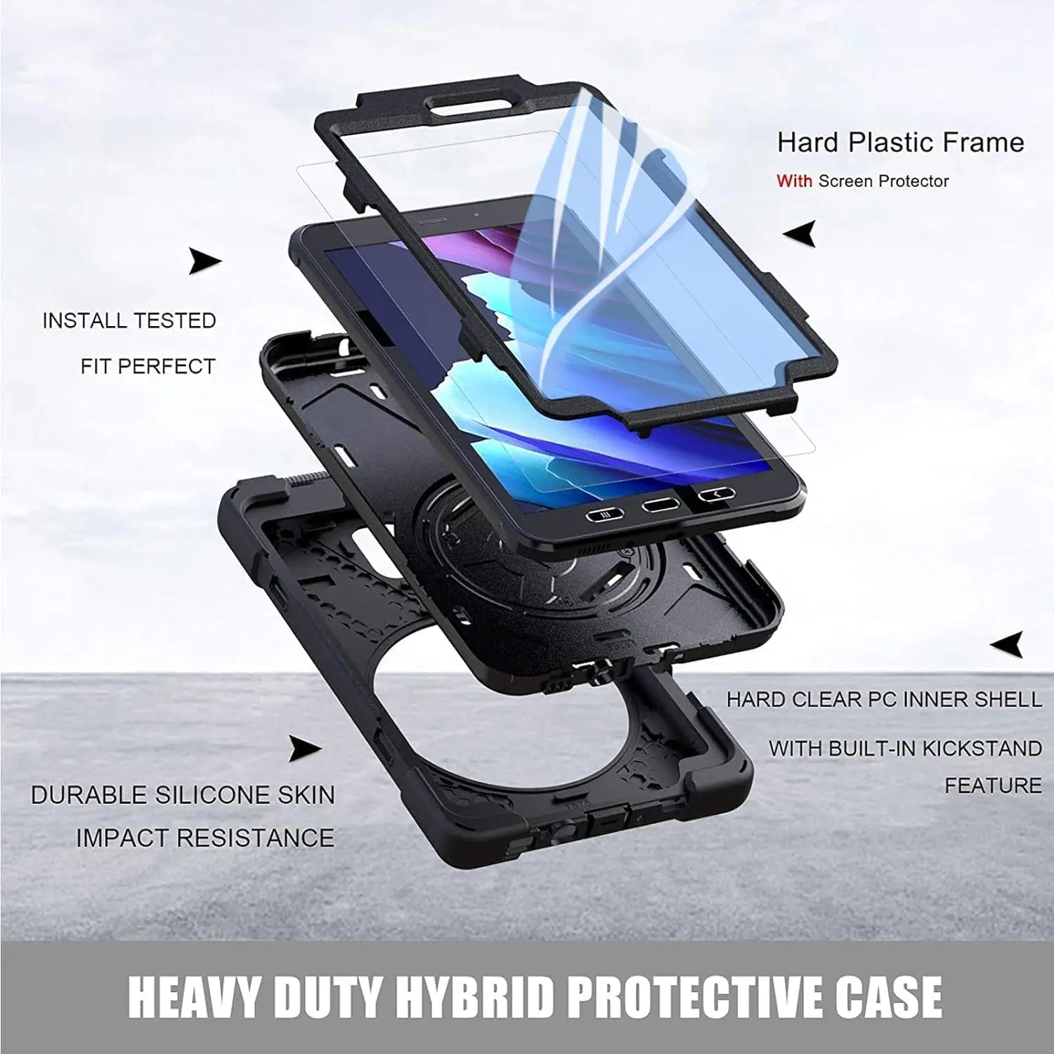 360 Stand Tablet Case Heavy Duty Rugged Shockproof Protective Case for ...