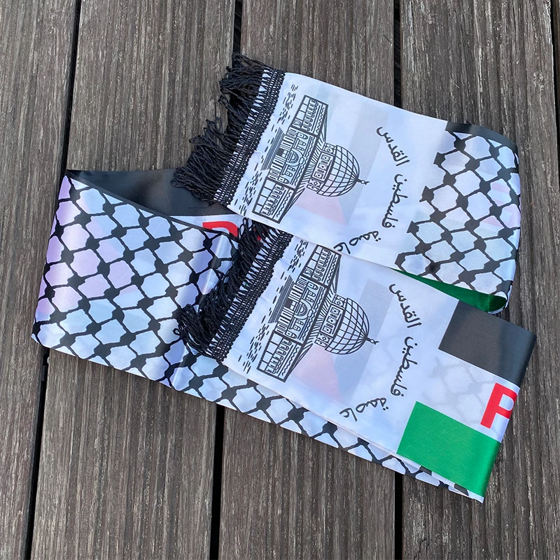 Wholesale 14x130cm Scarves Palestine Shawl Printing Satin Palestinian ...