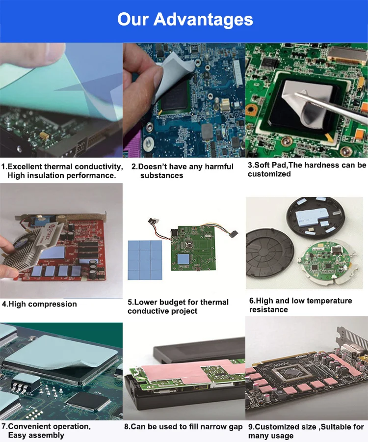 Customized Die-cutting Heatsink Thermal Pad For Laptop Led,Thermal ...