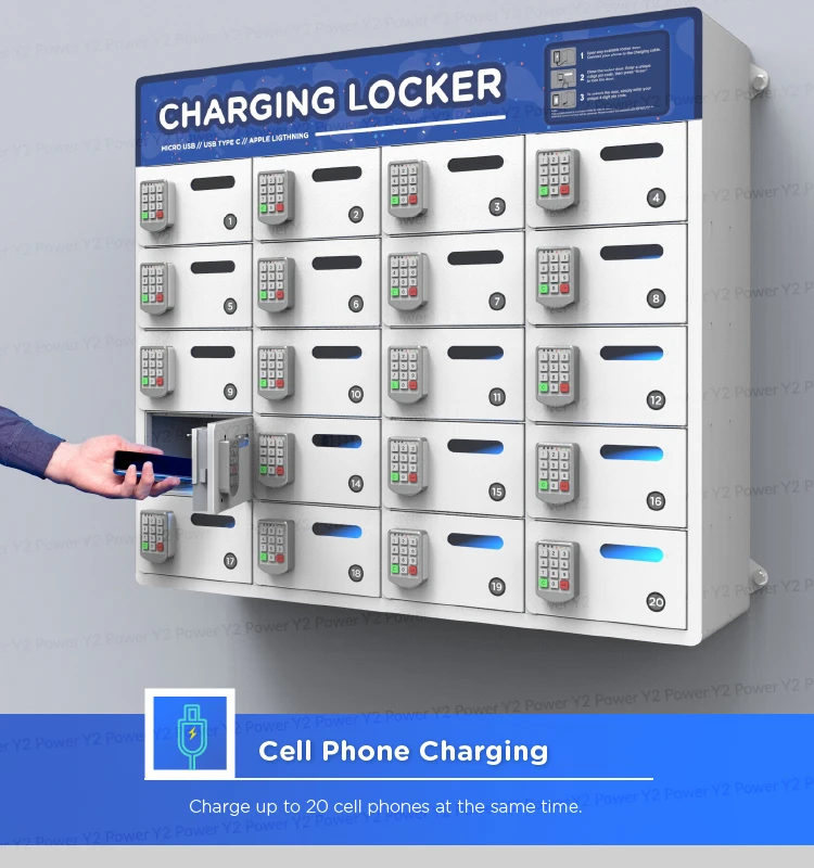 Shenzhen Y2 Power 20 Bay Heavy Duty Keypad Charging Locker Pl-kp20-y2 ...