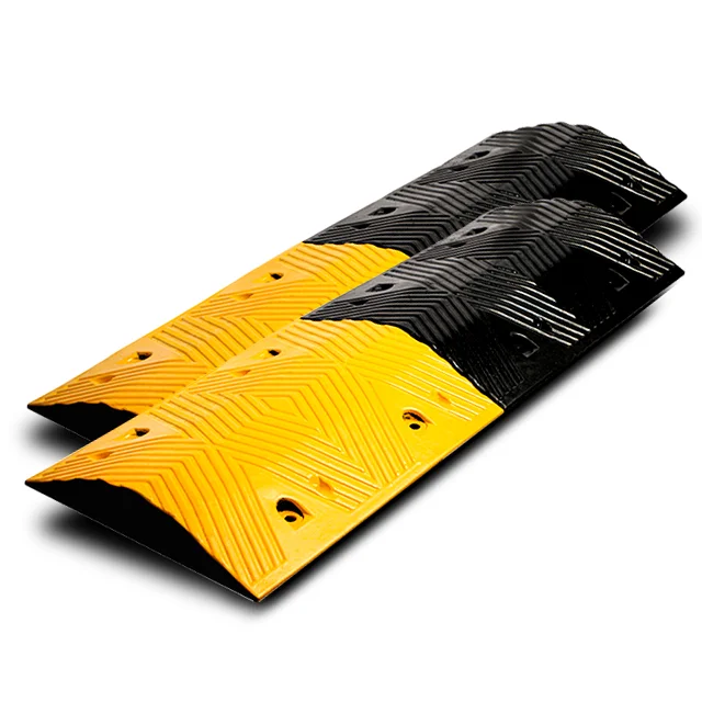Durable Recycled Rubber Speed Bumps Straight Pattern Cable Ramp for ...