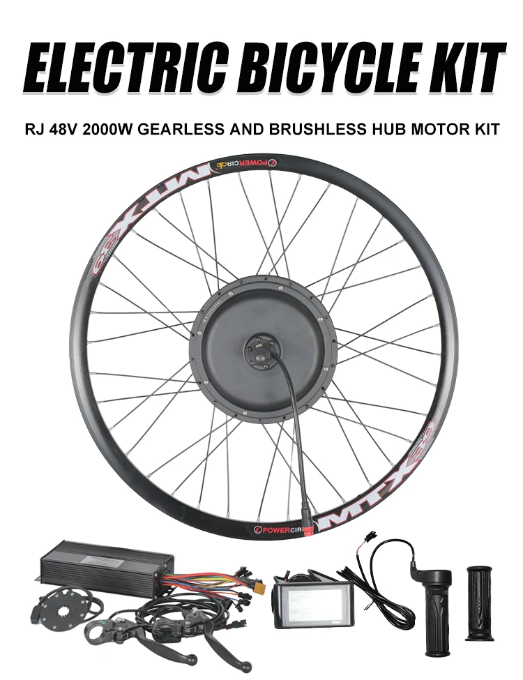 Ruijie Hot Sale 2000w 48V e-bike conversion kit with twist throttle 26 ...