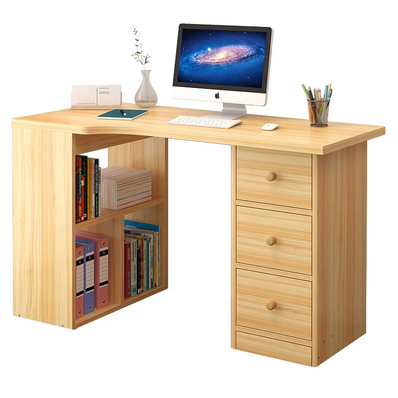 New Computer Desk With 3 Tier Storage Shelves Student Study Table With ...