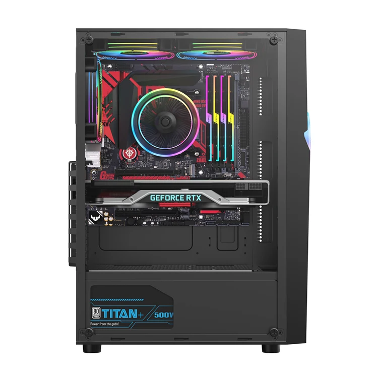 RUIX Gaming Case - Tempered Glass ATX Computer Cabinet