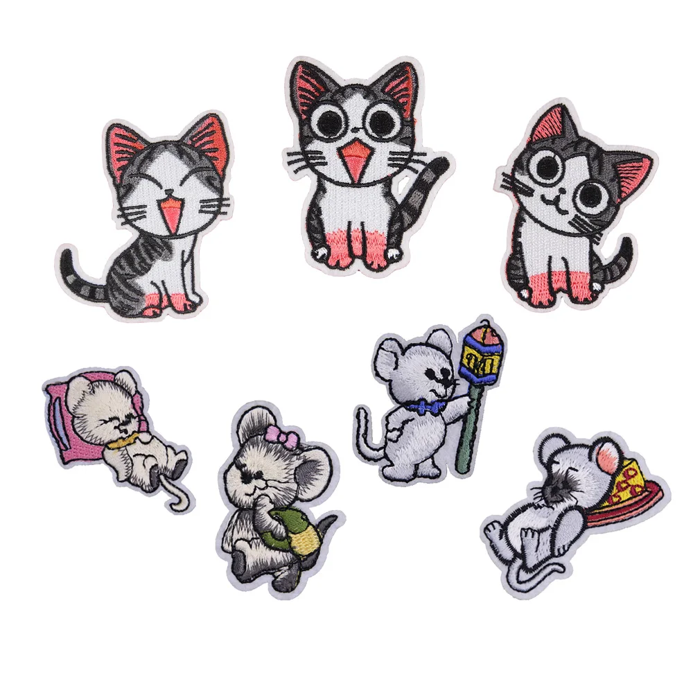Cute Cartoon Non Woven Material Small Mouse Rat Cat Design Iron On ...