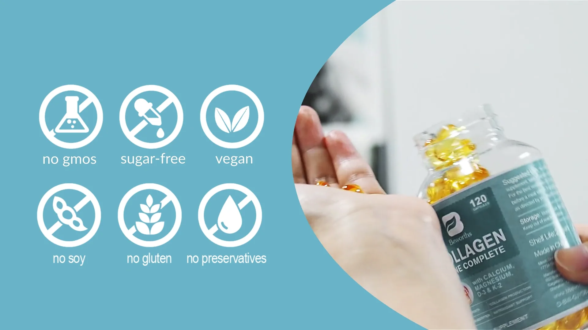 120 Pcs Multivitamin Bone Collagen Capsule Improve Bone Growth Booster ...