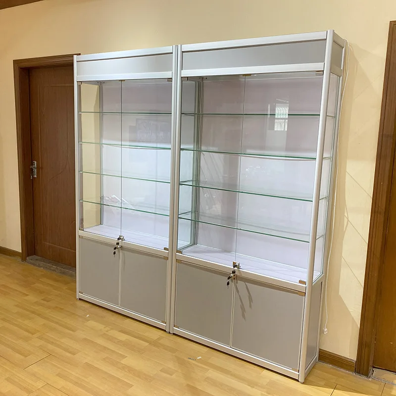 Alibaba.com: Lockable Glass Display Cabinet with LED Lighting, Tall ...