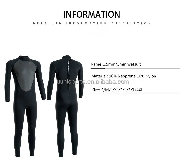Wetsuit Men 1 5mm Neoprene Full Suit Uv Protection One Piece Long