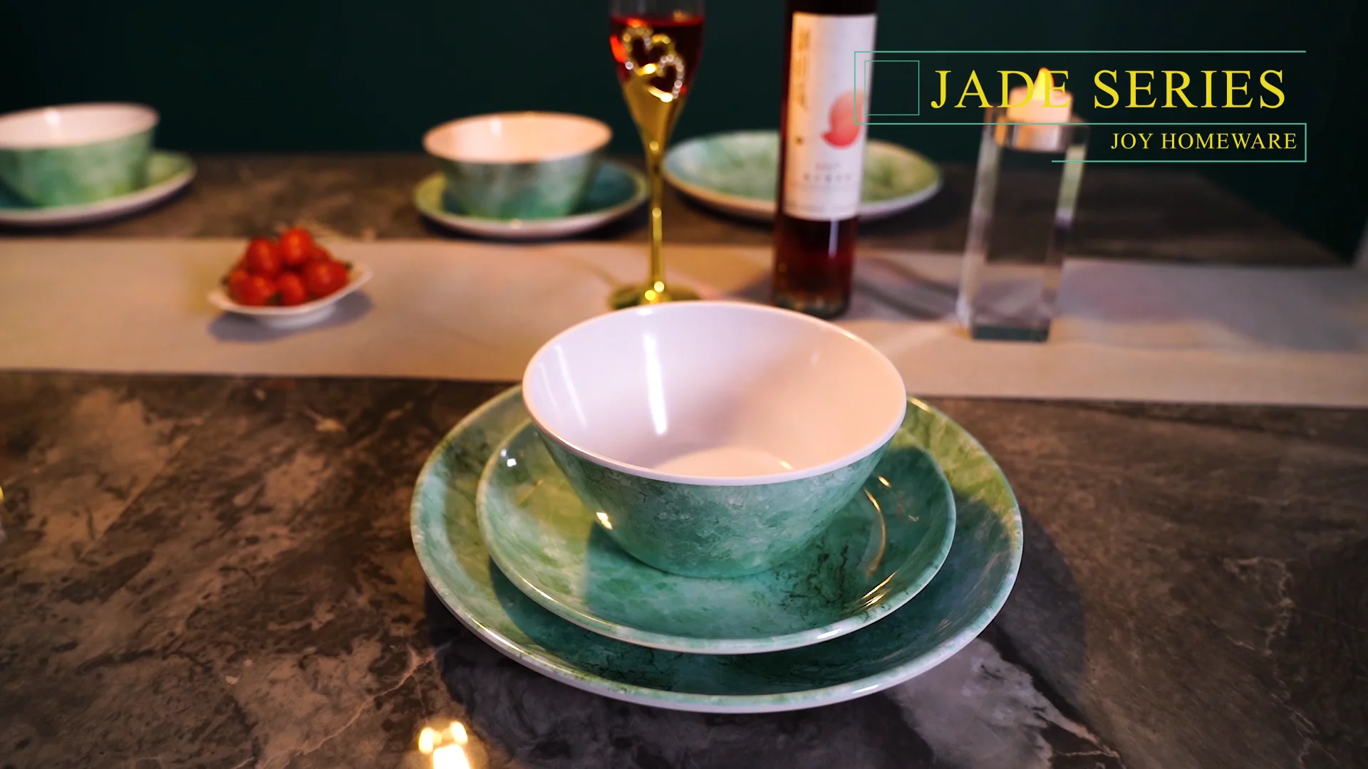 Natural Jade Grain Melamine Dinnerware Sets With Plates And Bowls - Buy ...