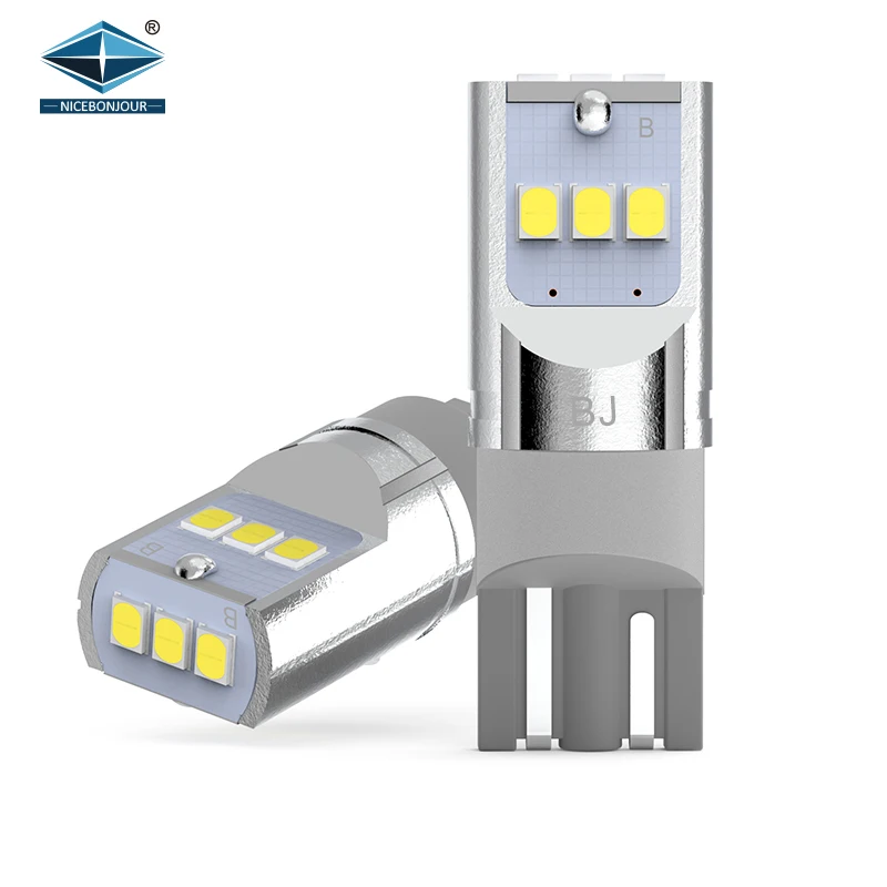 BJ LED 12V T10 Auto Bulb 09SMD Canbus W5W 194 168 Car Side License ...