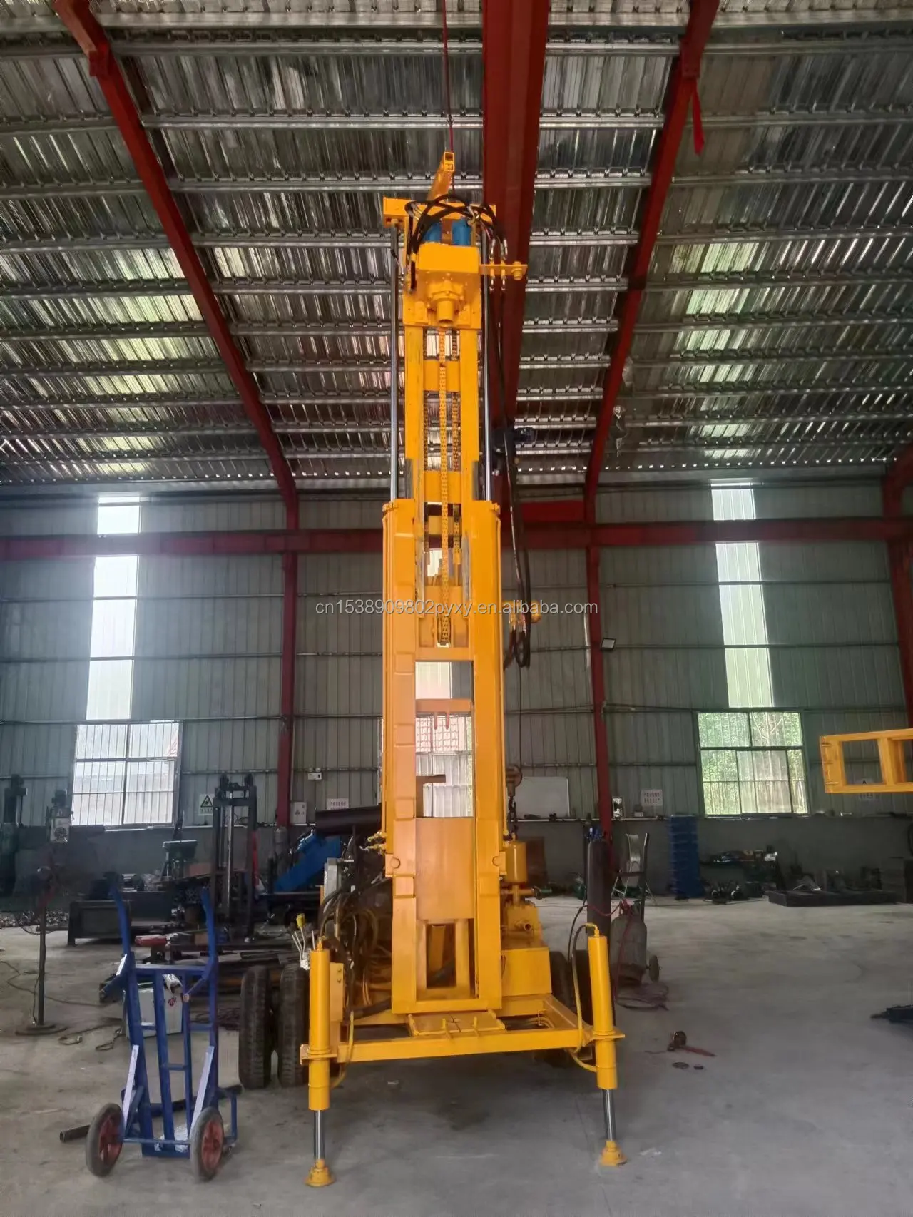 300 M Water Well Rig Portable Wheeled Pneumatic Borehole Deep Water ...