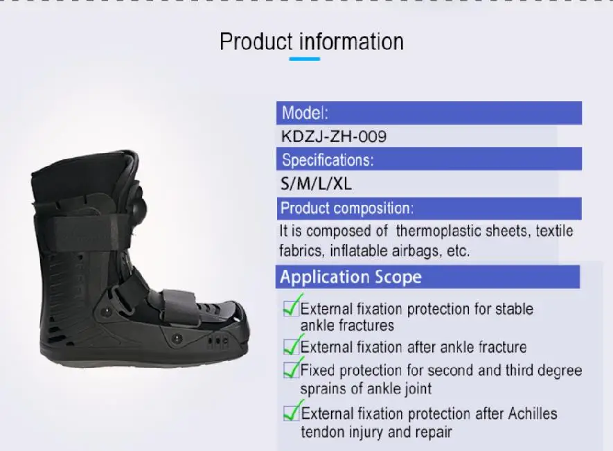 Aircast Walking Boot Double Balloon Ankle Protector Fracture Fixation ...