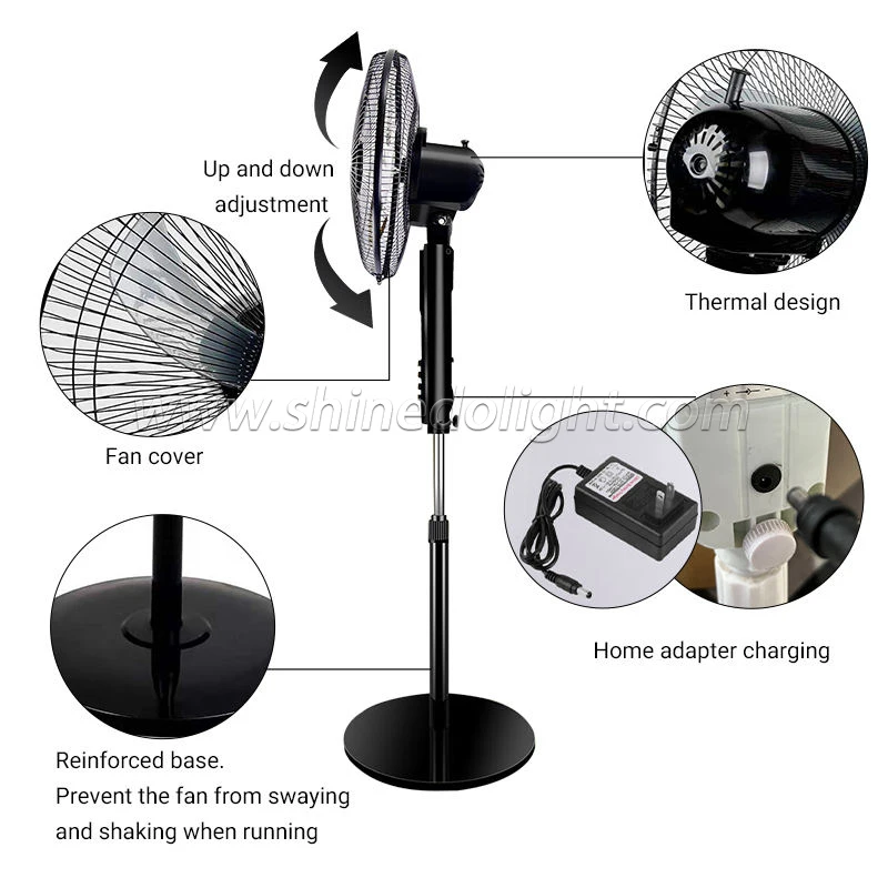 Alibaba.com: Rechargeable Standing Fan with Solar Panel, Built-in ...