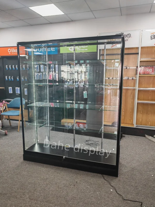 Hot Sale Full Vision Display showcase Sliding Door Tall Glass Display ...