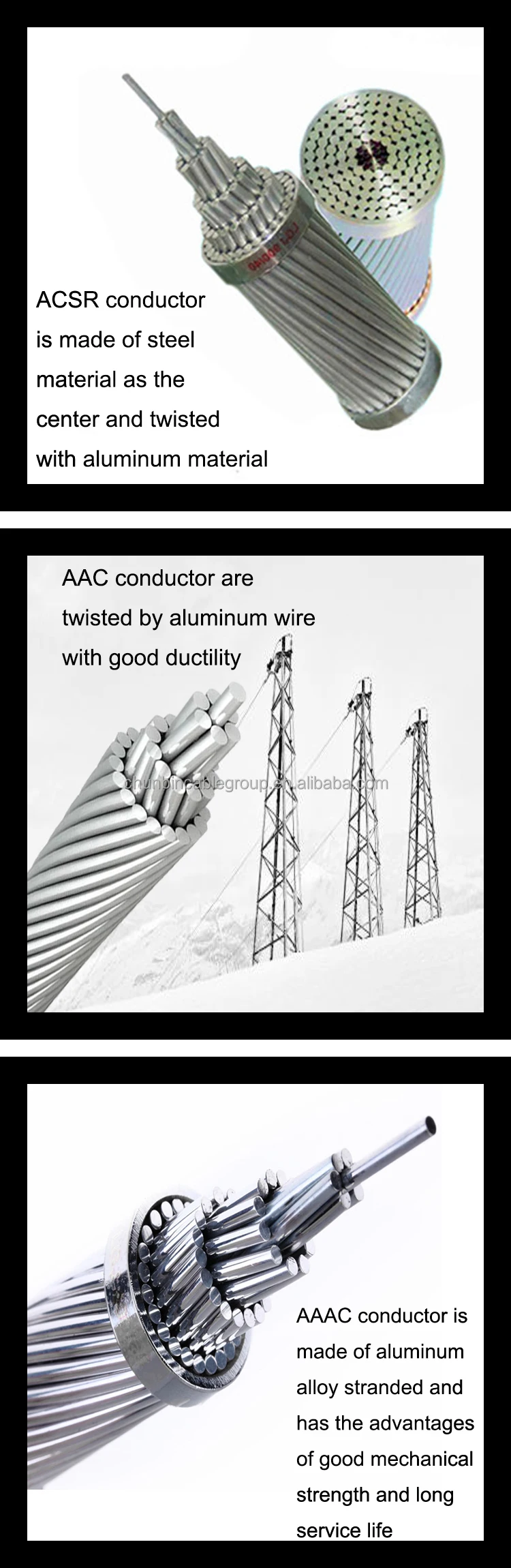 Aluminum Xlpe Insulated Acsr Conductor 185mm2 Abc Cable - Buy Bare ...