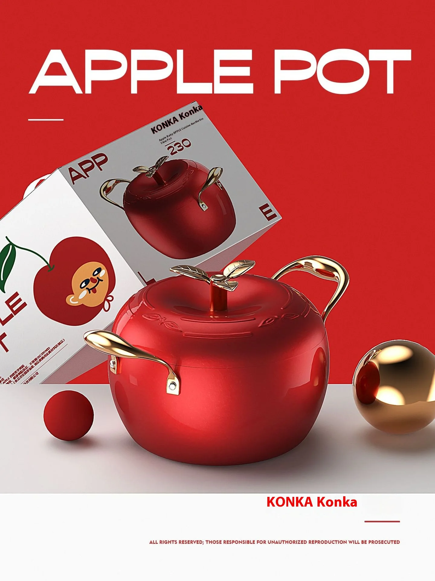 Apple Pot - Multifunctional Large Capacity Non-Stick Skillet