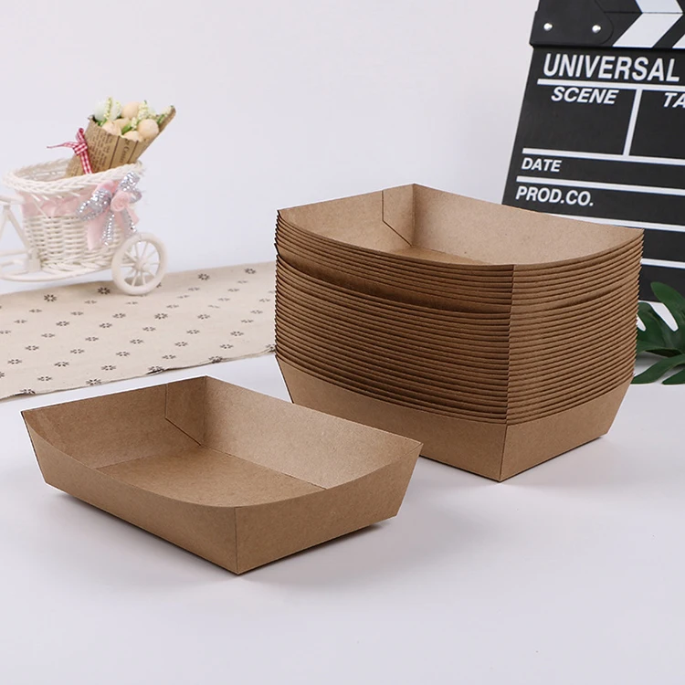 Eco-friendly Food Packaging - Customizable Kraft Paper Trays
