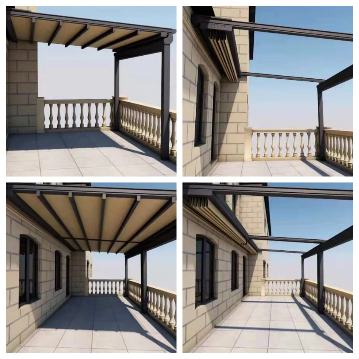 Retractable Pvc Roof Pergola Customized Restaurant Villa Garden Outdoor ...