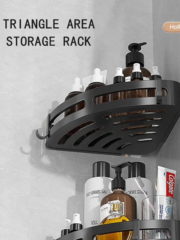 2 Layers Corner Kitchen Spice Organizer Rack Stainless Steel Bathroom ...