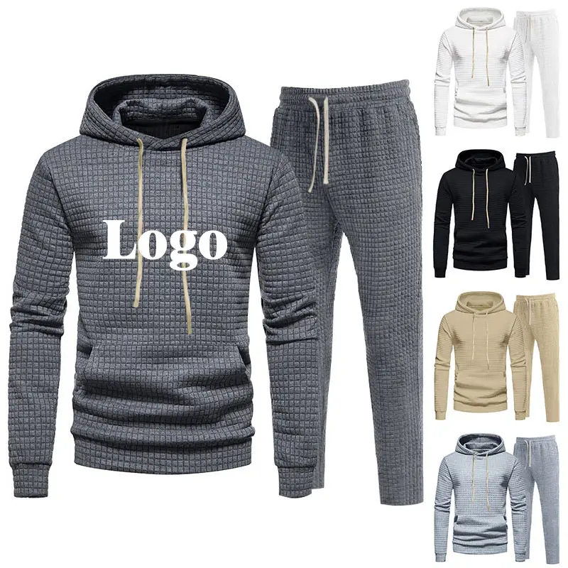 Men's Hood 2 Piece Set Personalized Wolf Print Tracksuit Male Jogger ...
