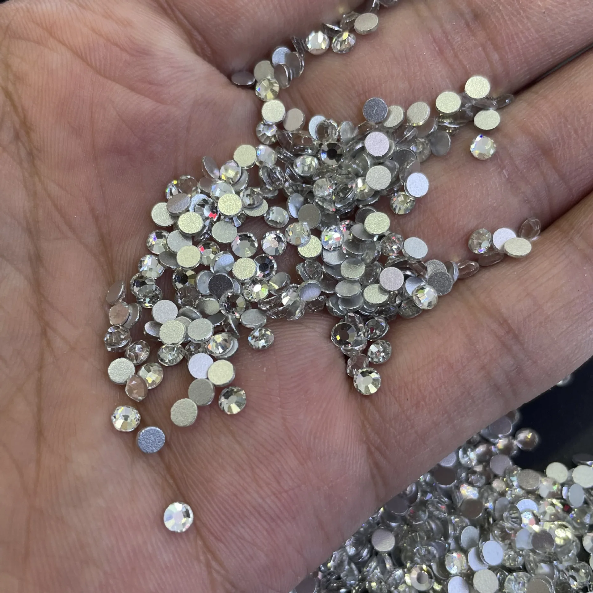 Mermaid Tears Glass Rhinestone Nail Art Half Pearl Pearl Flat Back ...