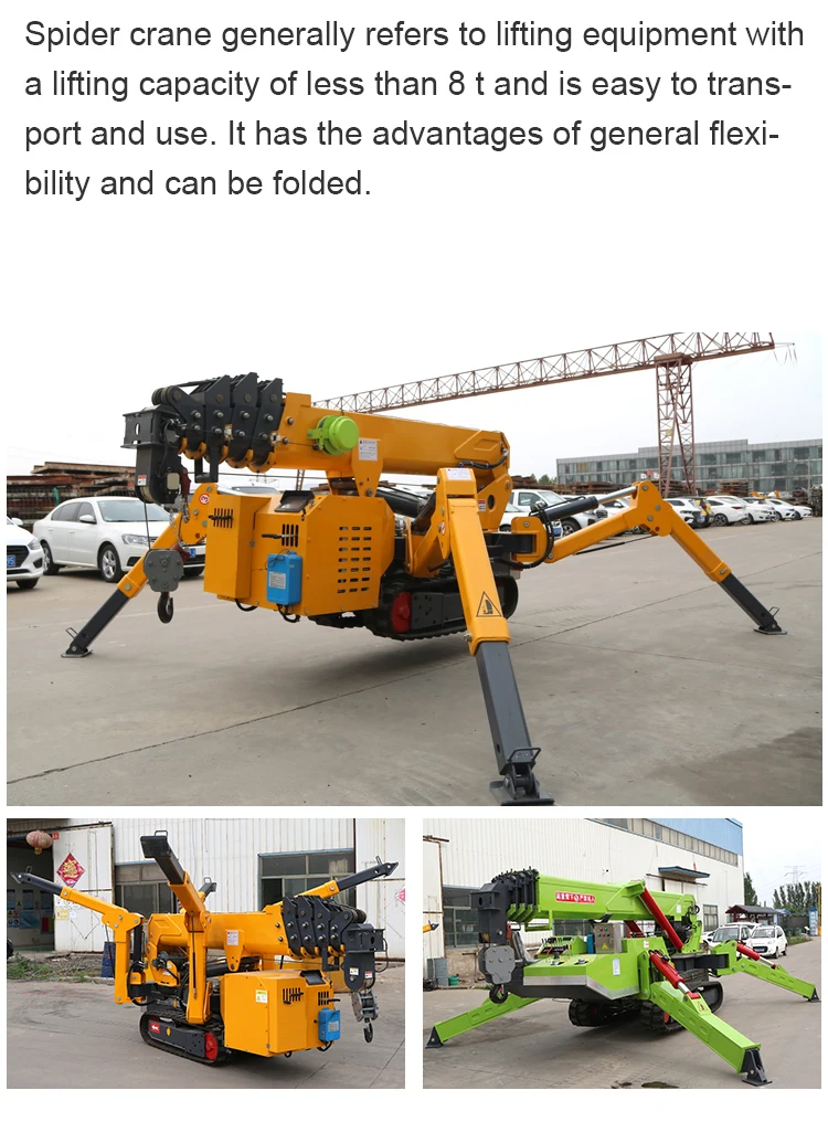Miniature Spider Crane 8 Tons Track Frame Spider Crane - Buy Working In Narrow Space Assembly ...