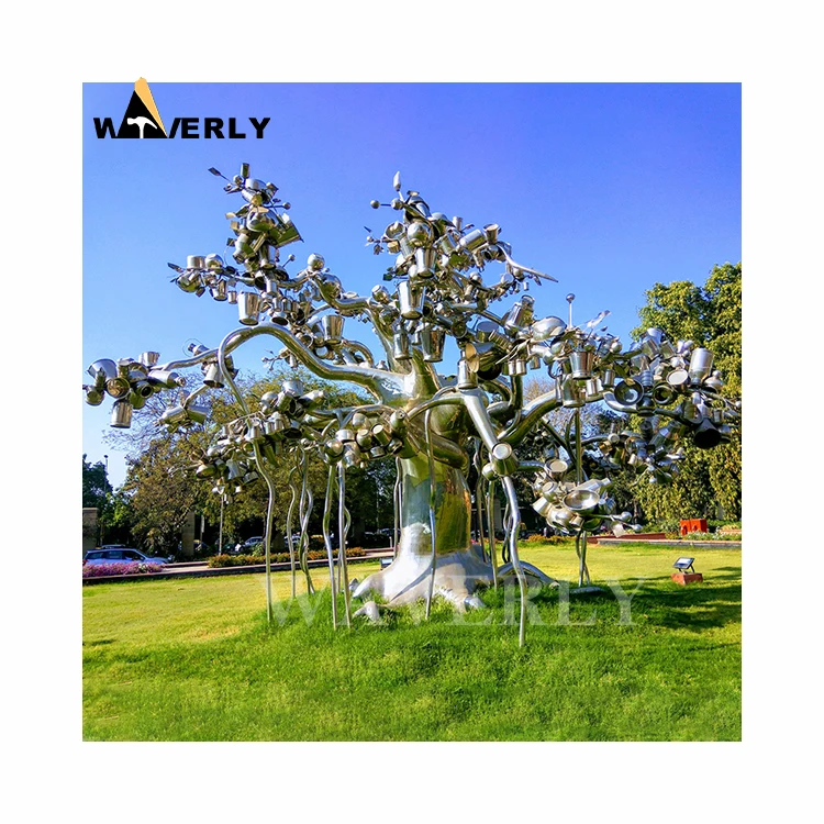 Custom Metal Art Large Tree Statue Ornament Abstract Metal 304 ...