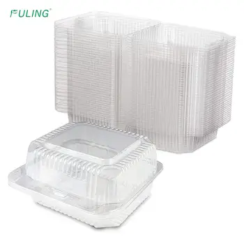 Clear Plastic Square Hinged Food Container Sturdy Fruit Disposable ...