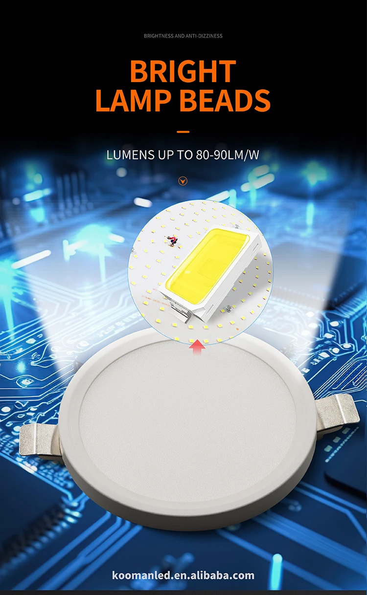 Aluminium Slim Recessed Mounted Frameless Panel Lamps10W 20W 30W 40W ...