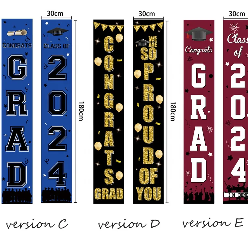 2024 Congrats Grad Banners Porch Door Sign Welcome Banner Graduation ...
