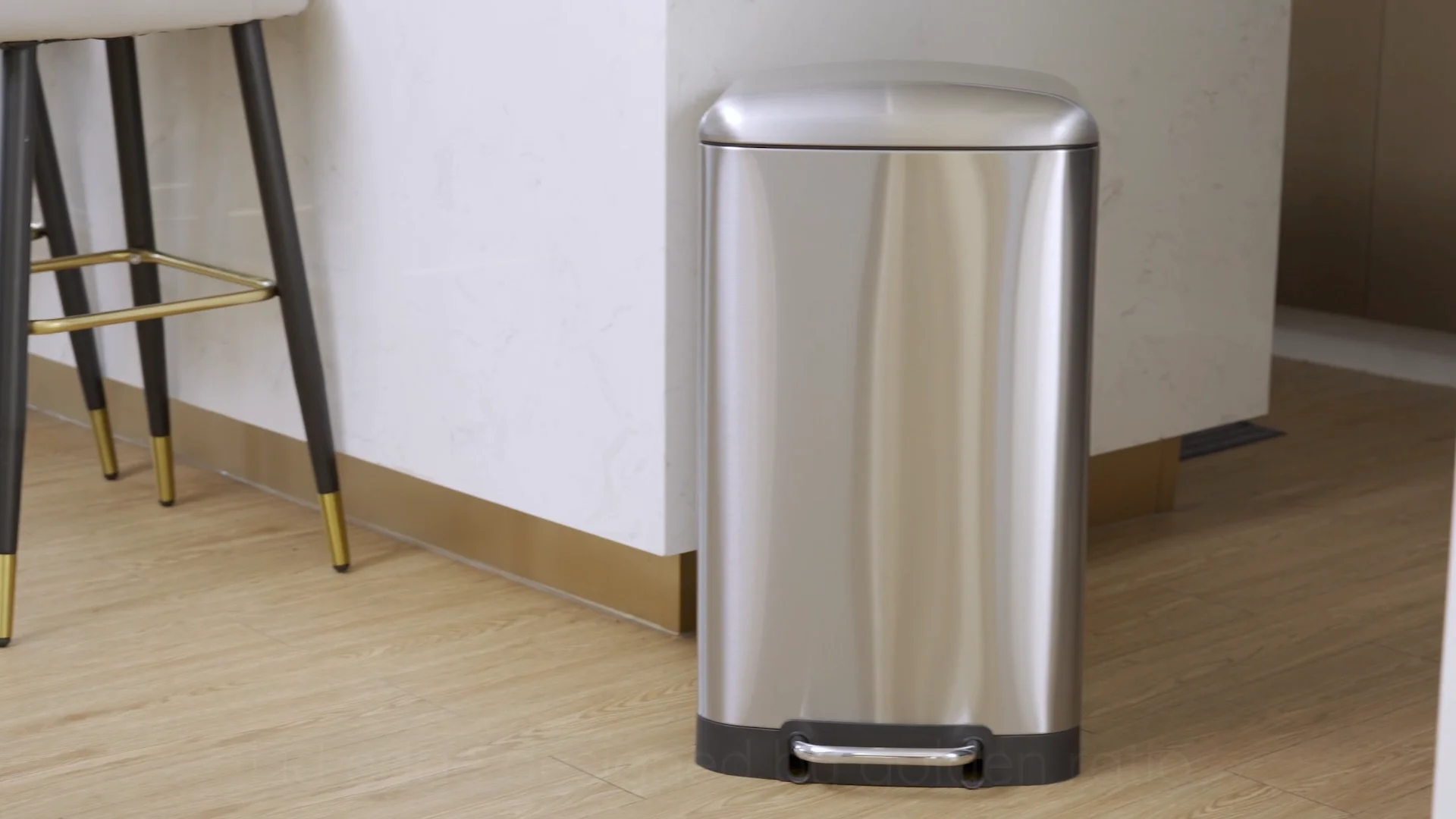Office Rectangular Metal Waste Bin Steel Dust Bin With Foot Pedal For ...