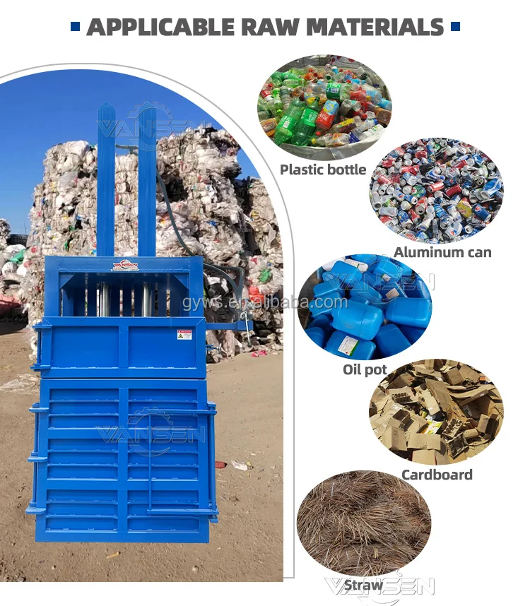 Vertical Hydraulic Baler Machine for Waste Plastic Recycling