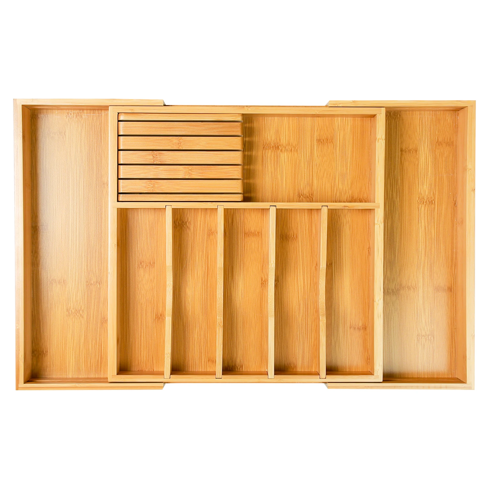 2023 Bamboo Wood Expandable Kitchen Drawer Organizer,Drawer Silverware ...