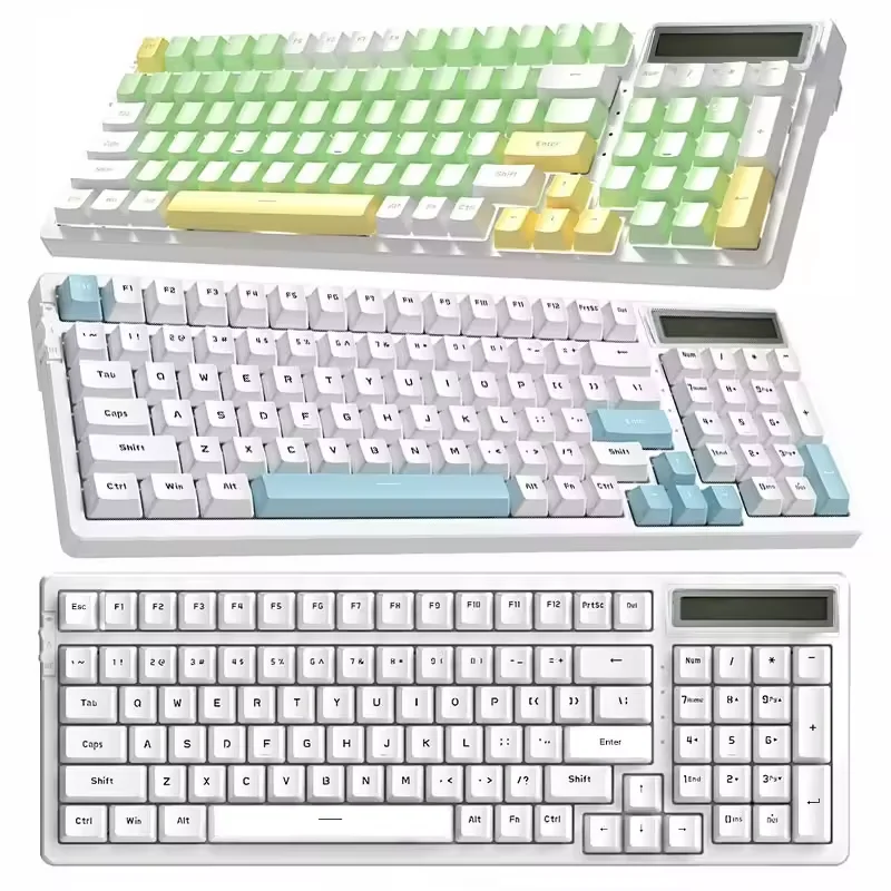 96-Key UK Layout Mechanical Keyboard: Dynamic Blue RGB Lighting, Triple ...